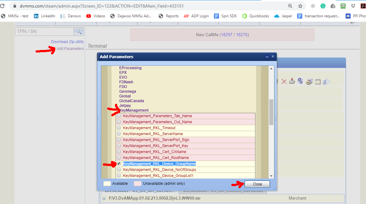 DEJAVOO REMOTE KEY INJECTION - TERMINALS