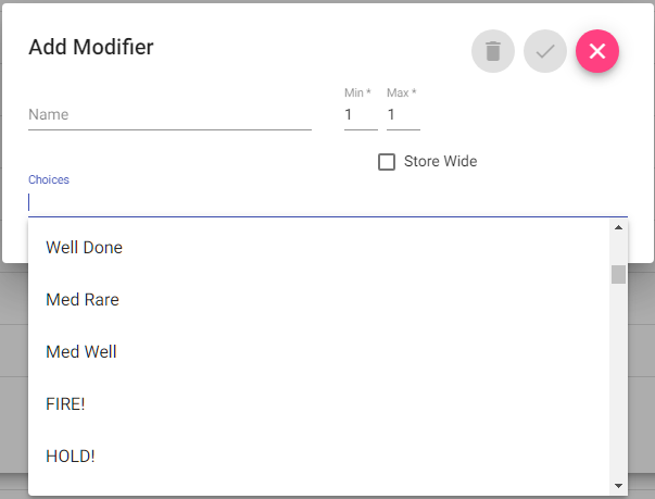 Menu Modifiers - Defined